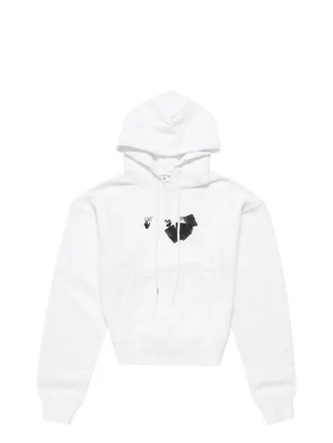 Off-White Logo Print Pullover Hoodie - White