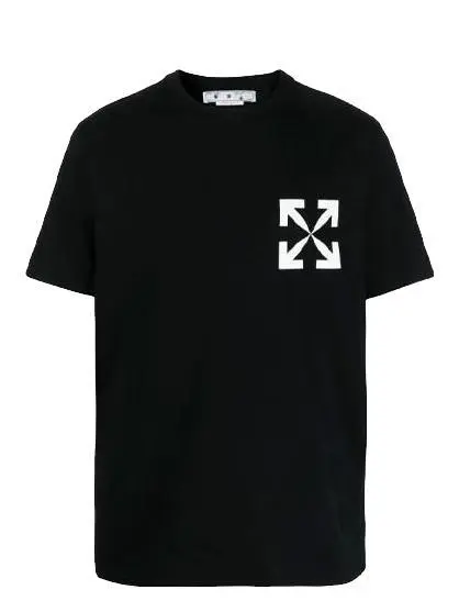 Off-White Chest Printing Short Sleeve Black - Multi-color