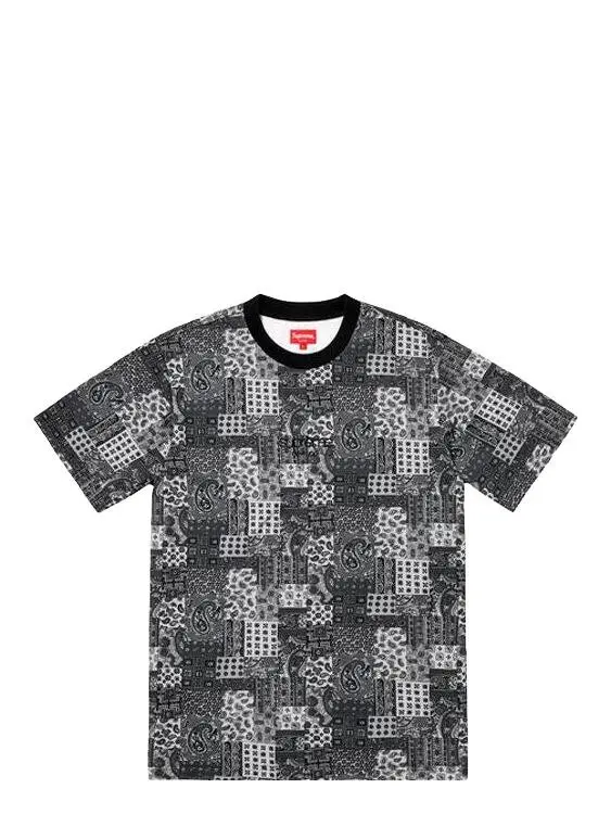 Supreme Ss19 Patchwork Paisley Ss Top Tee - Black