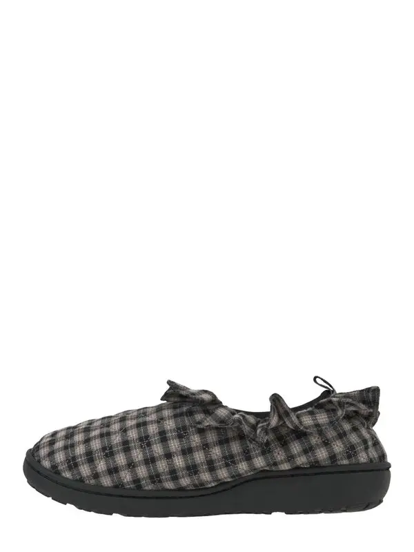 SUBU X Coyseio Fluff Check Padded Slippers - Check Brown