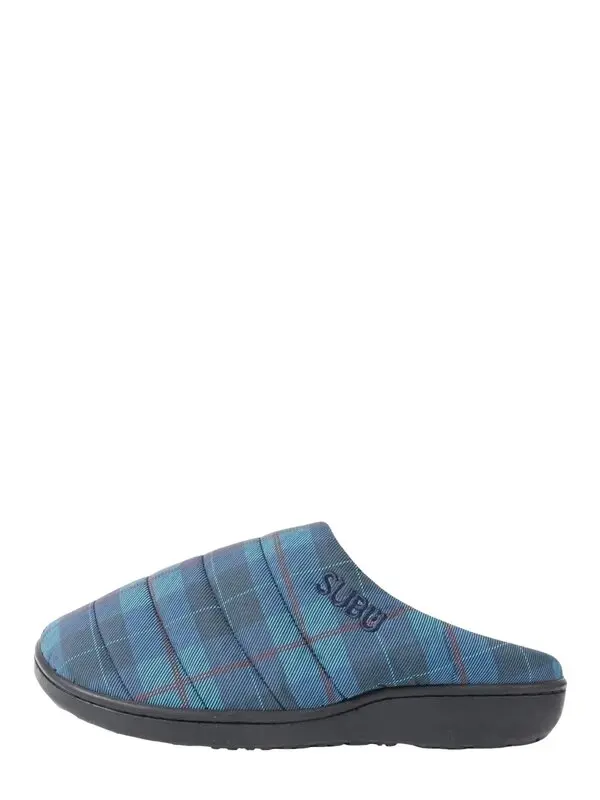 SUBU Originals F-line Tartan Check Slippers - Blue/black