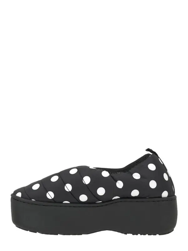 SUBU Vamp Platform Polka Dot Slippers - Black/white