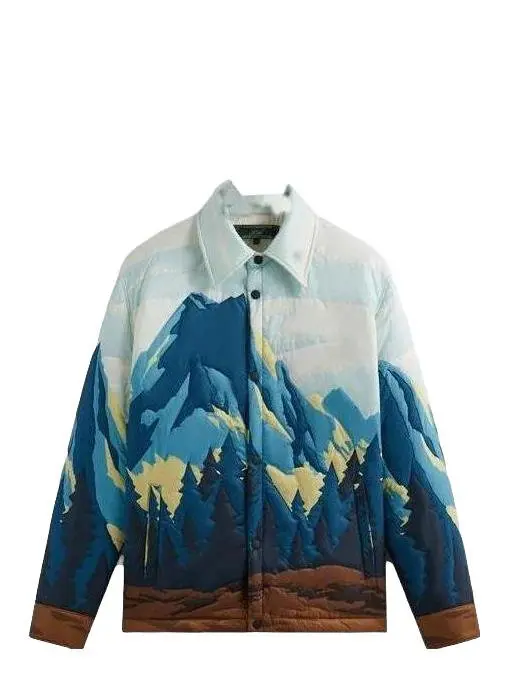Kith Patchwork Brixton Puffed Shirt Jacket 'helium - Blue