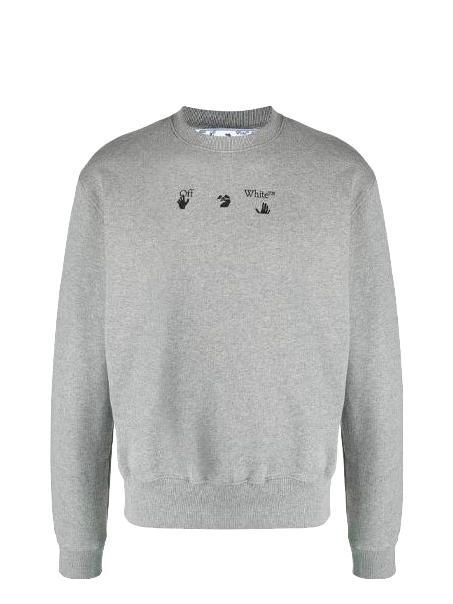 Off-White Logo Alphabet Print Crewneck Sweatshirt - Grey