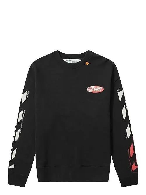 Off-White Ss19 Diagonals Crew Neck Sweater - Black