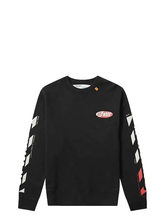 Off-White Ss19 Diagonals Crew Neck Sweater - Black