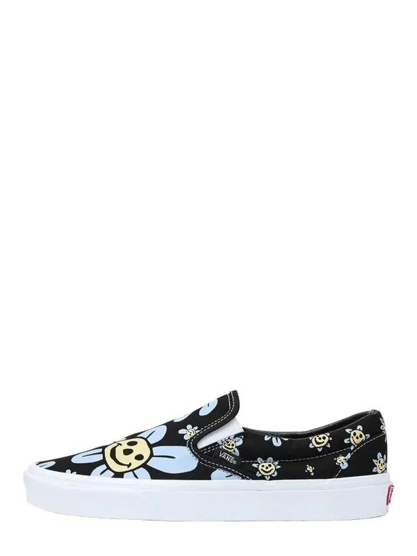 VANS Classic Slip-on Casual Shoes With Floral Pattern - Black/blue/yellow