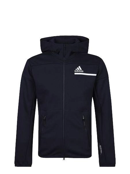 Adidas Athleisure Knit Hooded Jacket - Blue
