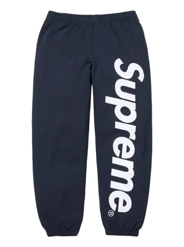 Supreme Ss26 Satin Appliqué Sweatpants - Navy