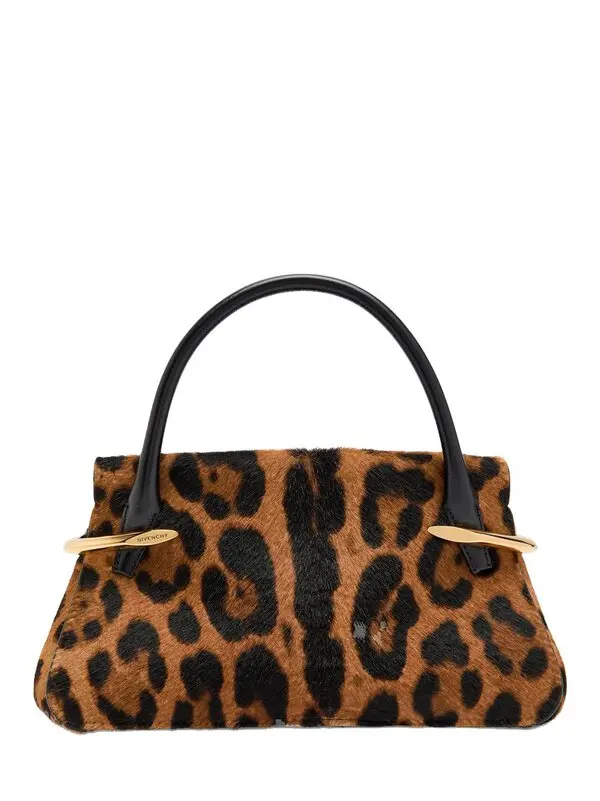 Givenchy Pinch Mini Calf-hair Top Handle Bag - Leopard