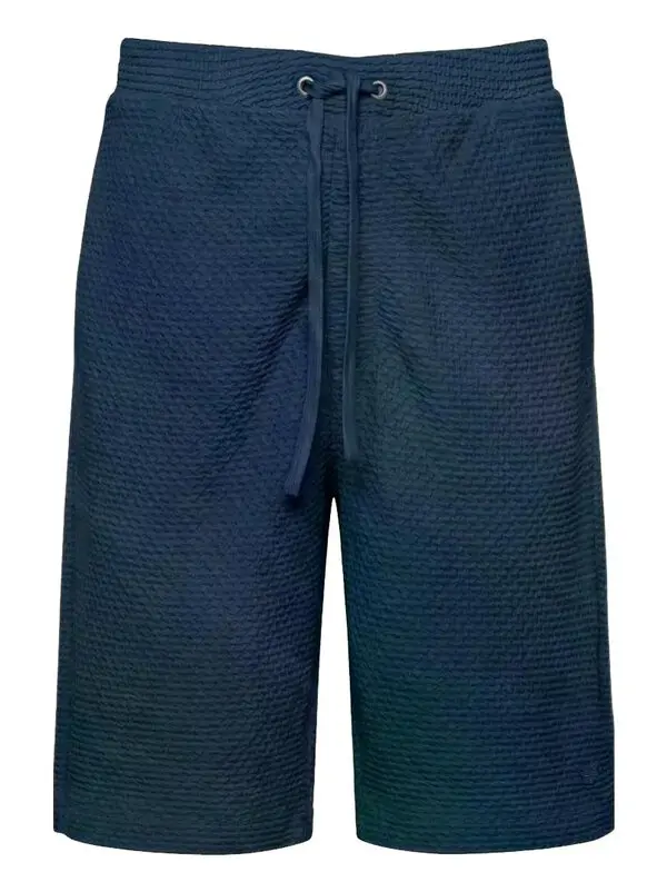 Emporio Armani Seersucker Drawstring Shorts - Blue