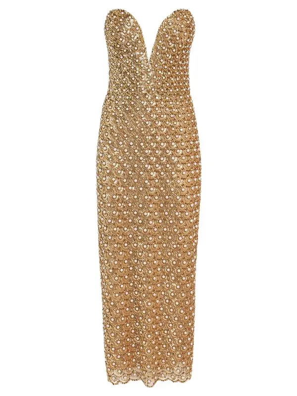 Shop Gold Strapless Dresses For Women