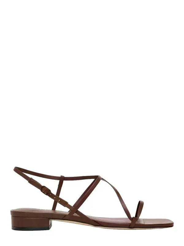 Studio Amelia Bias Wrap Flat Sandals - Brown