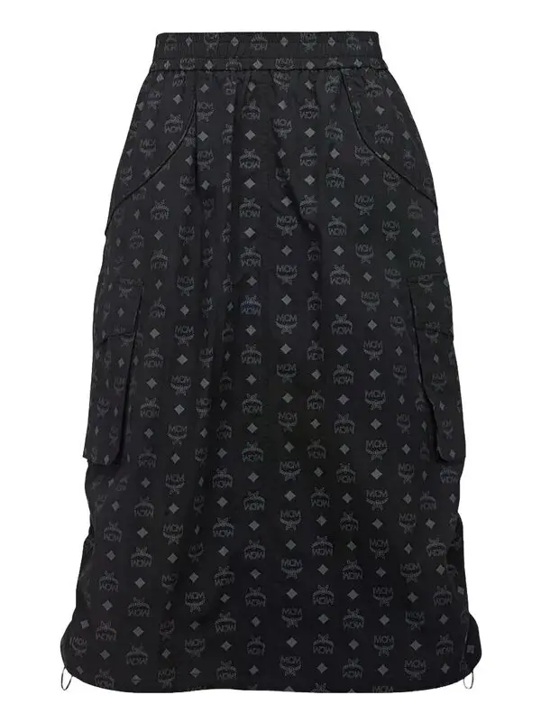Mcm Monogram Cargo Skirt - Black