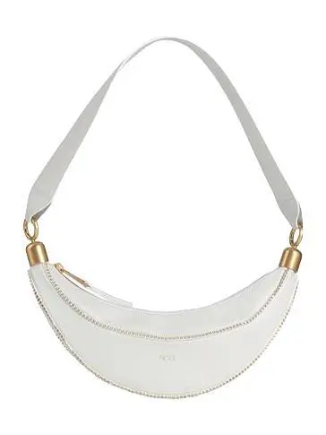 N°21 Leather Hobo Bag With Crystal Embellishments - White