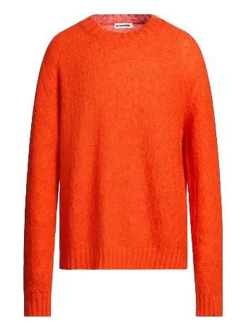 JIL SANDER Mohair Wool Blend Crewneck Sweater - Orange
