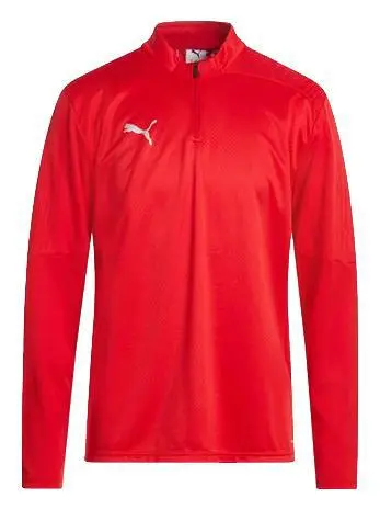 PUMA Polyester Long Sleeve Half-zip T-shirt - Red