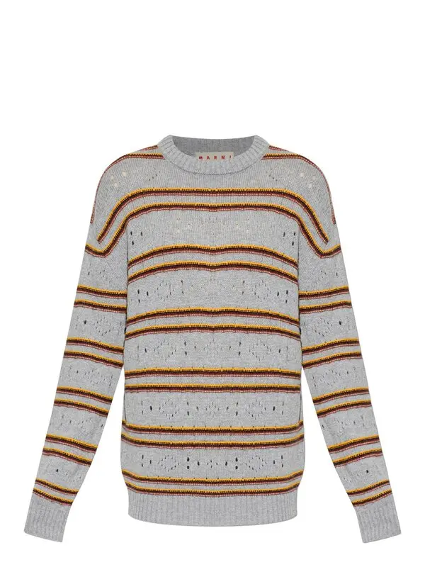 Marni Striped Cashmere Sweater - Grey