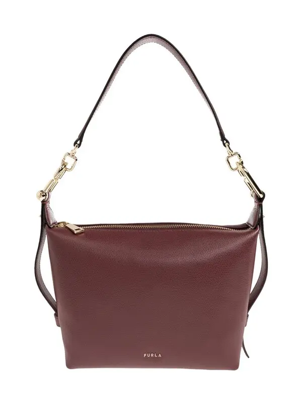 Furla Tonie Mini' Grained Leather Bag - Burgundy
