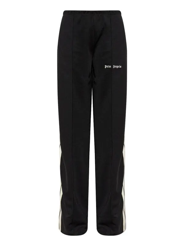 Palm Angels Wide-leg Sweatpants With Side Stripe Detail - Black