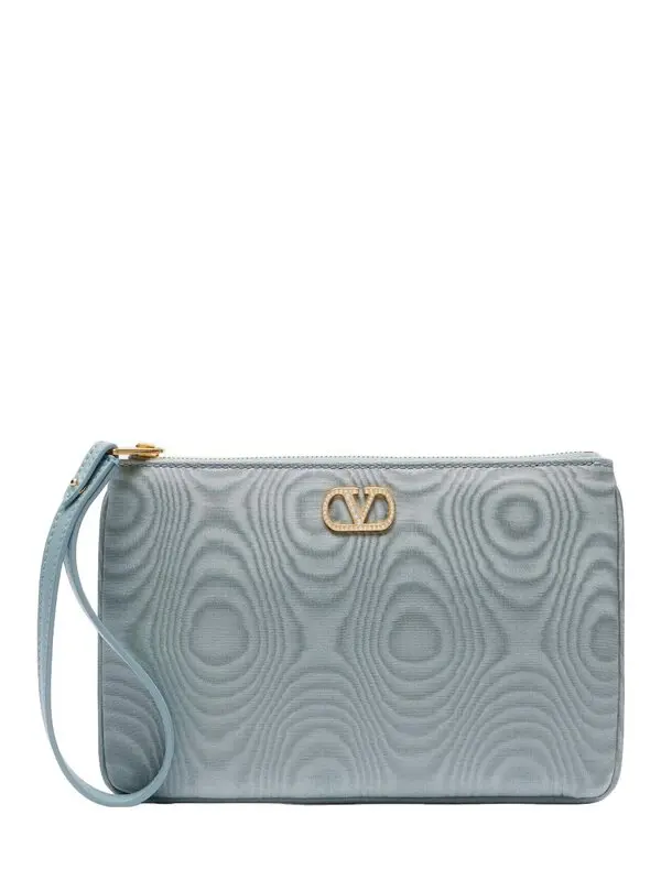 Valentino Garavani Vlogo Signature Embellished Pouch - Blue