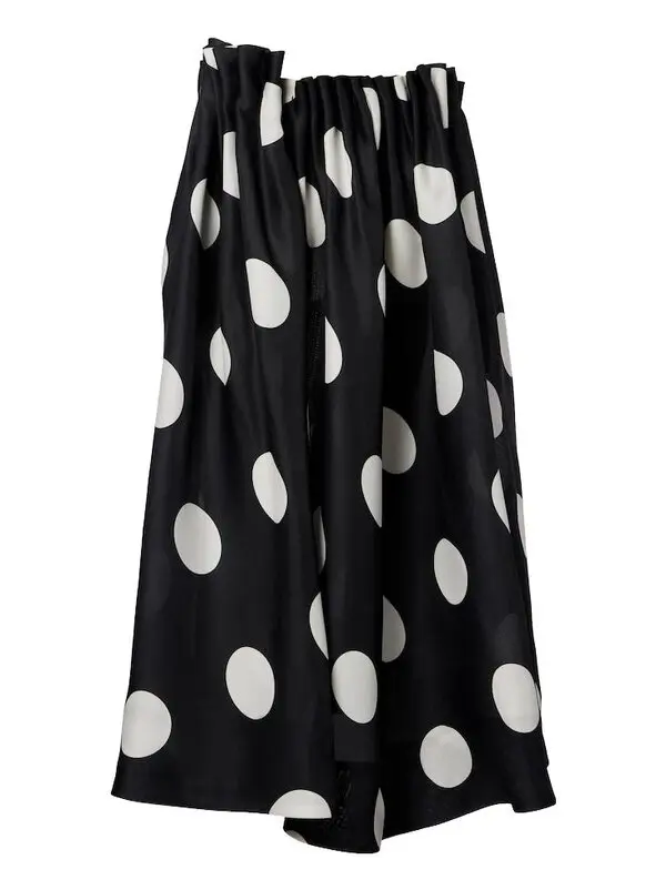 Khaite Riley Polka-dot Silk Maxi Skirt - Black