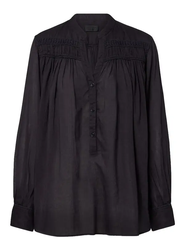 NILI LOTAN Clarys Cotton Blouse - Black