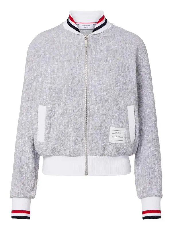 Thom Browne Cotton-blend Bomber Jacket - Grey