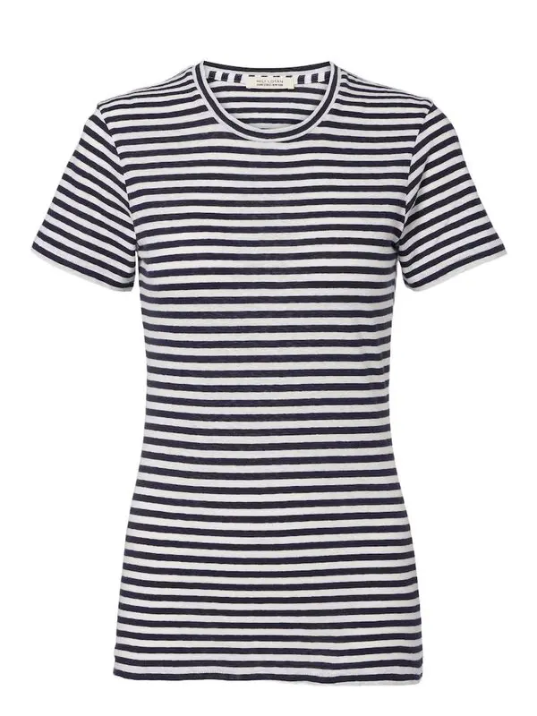 NILI LOTAN Lana Striped Cotton Jersey T-shirt - Blue