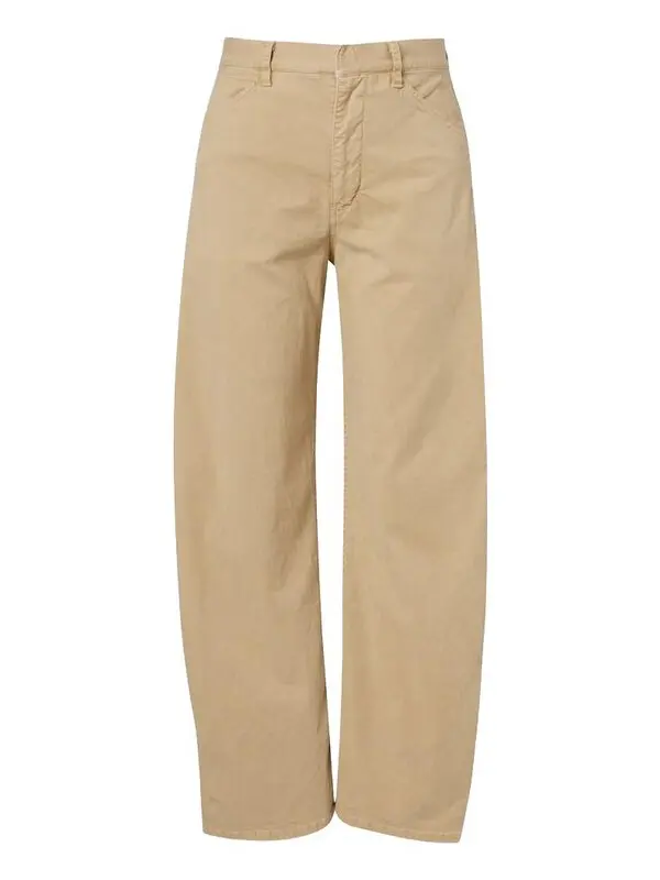 NILI LOTAN Tribeca Cotton Twill Barrel-leg Pants - Beige