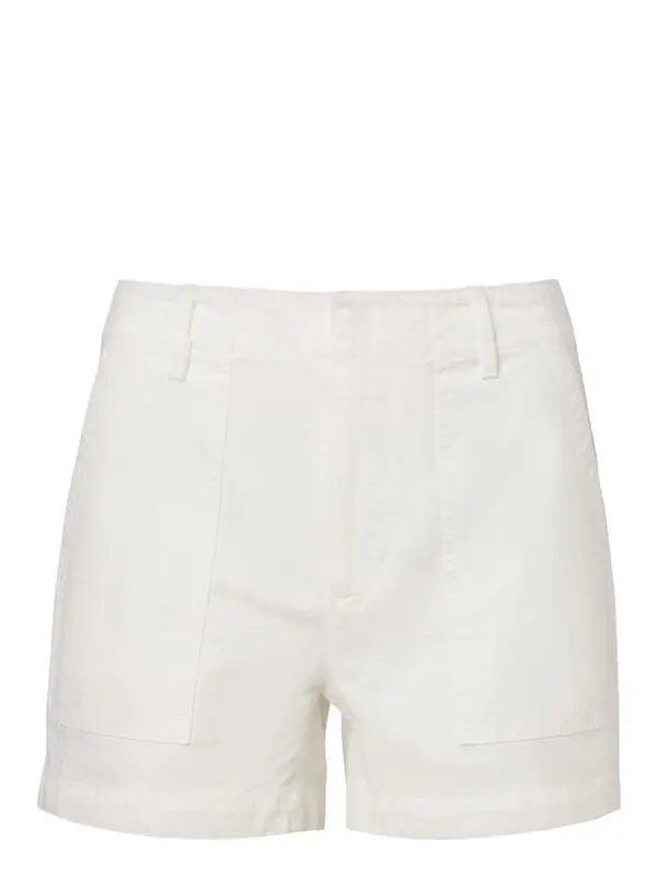 NILI LOTAN Vintage Cream Cotton Utility Shorts - White