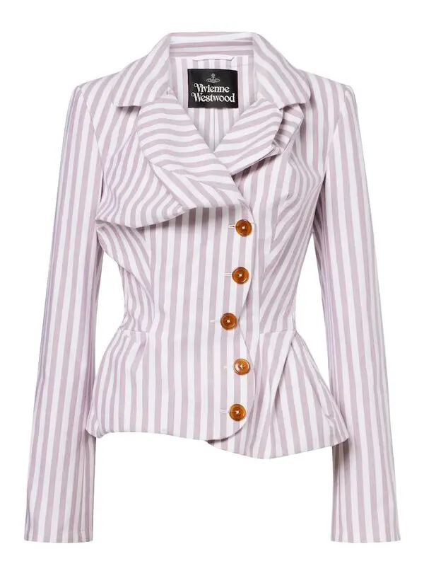 VIVIENNE WESTWOOD Tailored Striped Cotton Jacket - White
