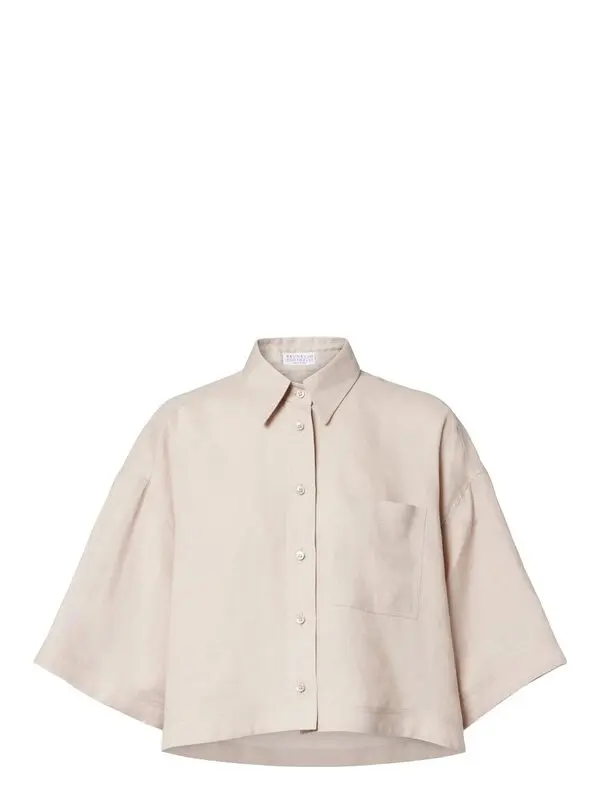 Brunello Cucinelli Oversized Linen Shirt - Beige