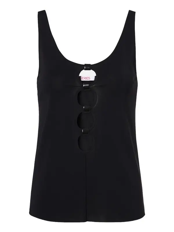 ERES Curl Cutout Jersey Top - Black