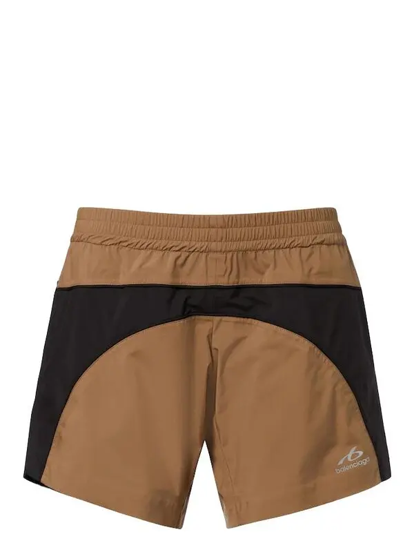 Balenciaga Colorblocked Taffeta Shorts - Brown