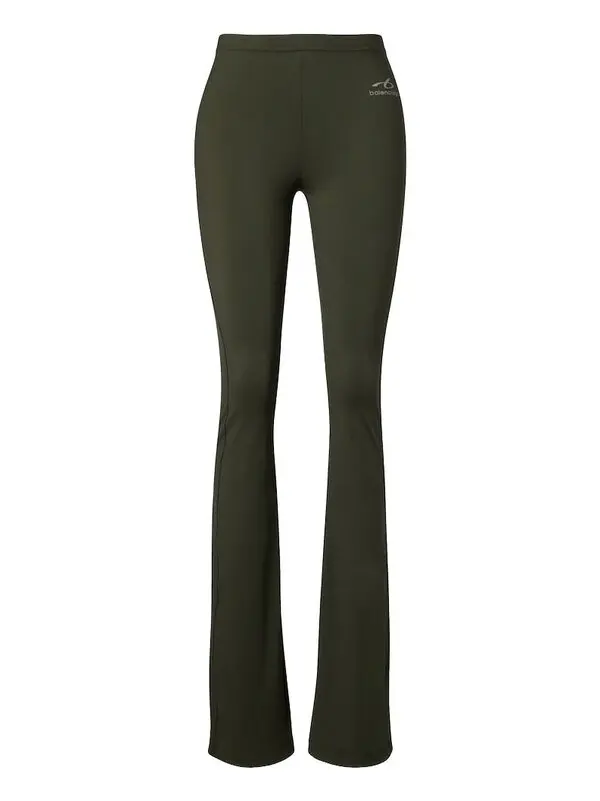 Balenciaga Logo Flared Leggings - Green