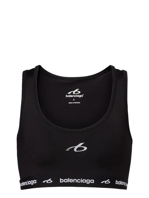 Balenciaga Logo Sports Bra - Black