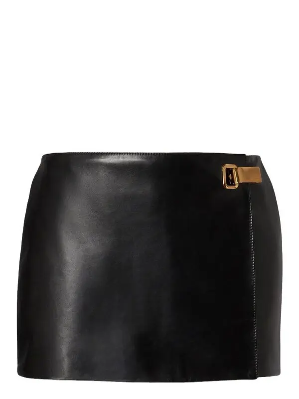 Balenciaga Leather Skort - Black