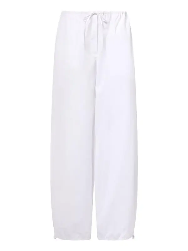 TOTEME Cotton Poplin Wide-leg Pants - White