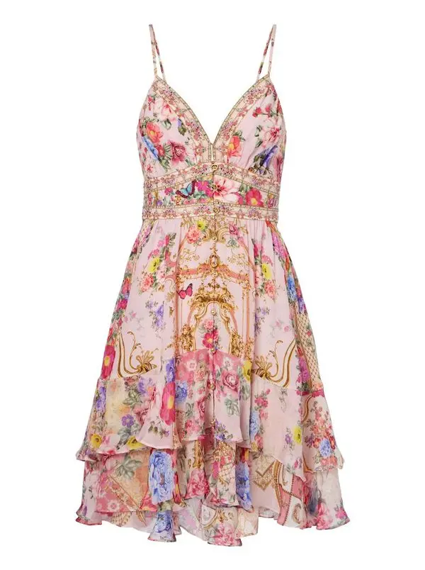 Camilla Silk Floral Minidress - Multicoloured