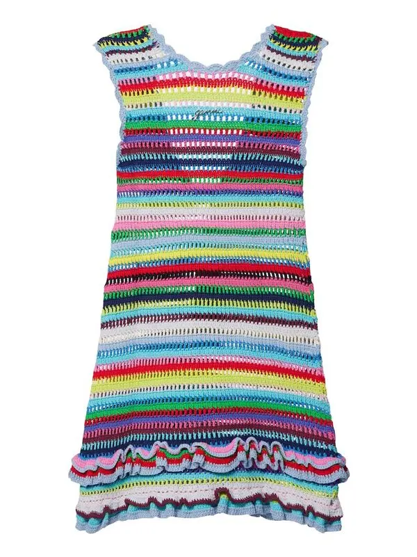 GANNI Crocheted Minidress - Multicoloured