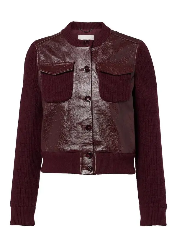 Dorothee Schumacher Cropped Leather Jacket - Burgundy