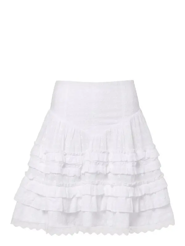 GANNI Broderie Anglaise Cotton Miniskirt - White