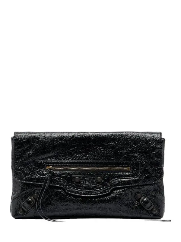 Balenciaga Le City Leather Clutch - Black