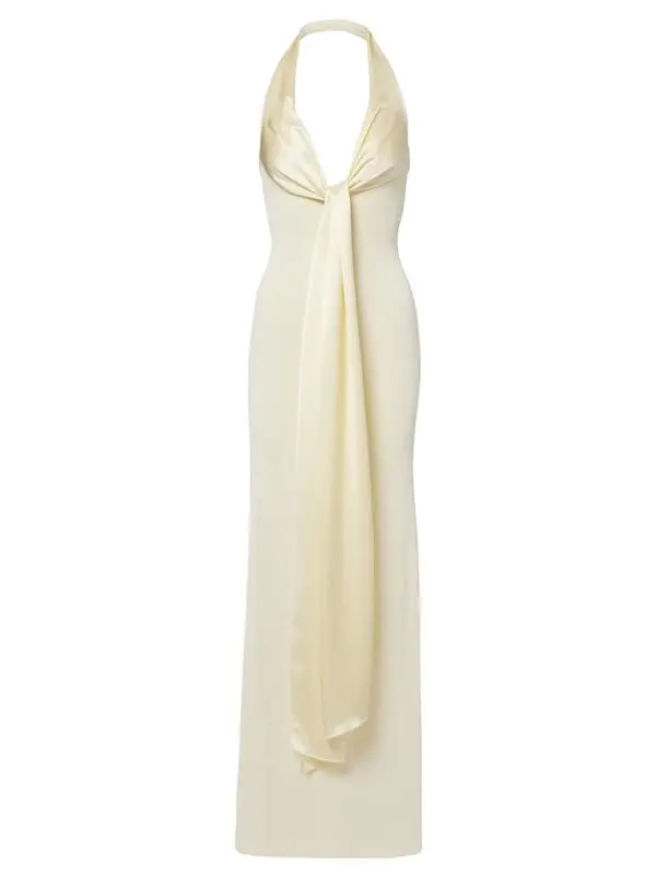 AYA MUSE Nayra Maxi Dress In Cotton And Silk Blend - Yellow