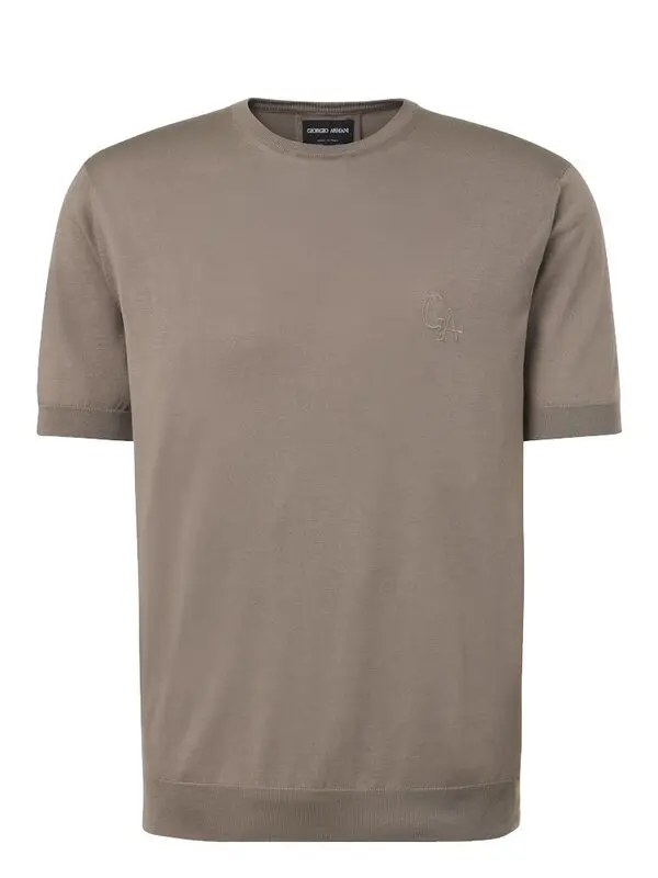 Giorgio Armani Silk And Cotton Crewneck Sweater - Grey