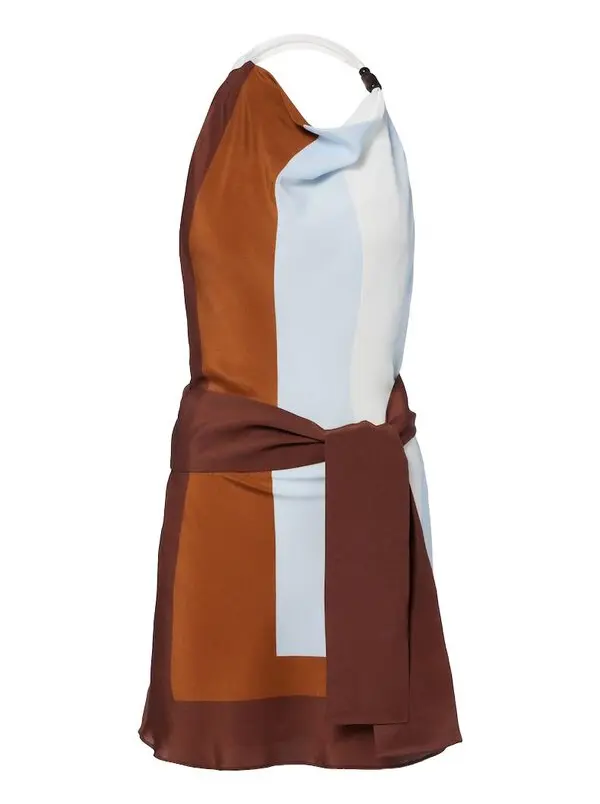 SIR. Striped Halterneck Silk Minidress - Multicoloured