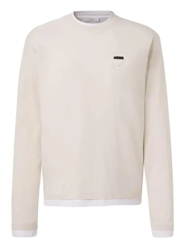 Prada Layered Cotton Jersey T-shirt - White