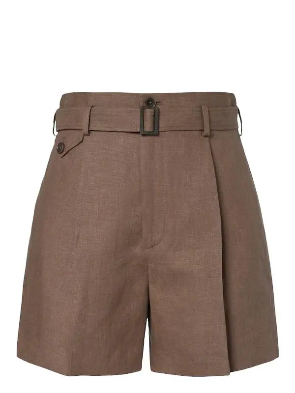 Ralph Lauren Belted Linen Shorts - Brown