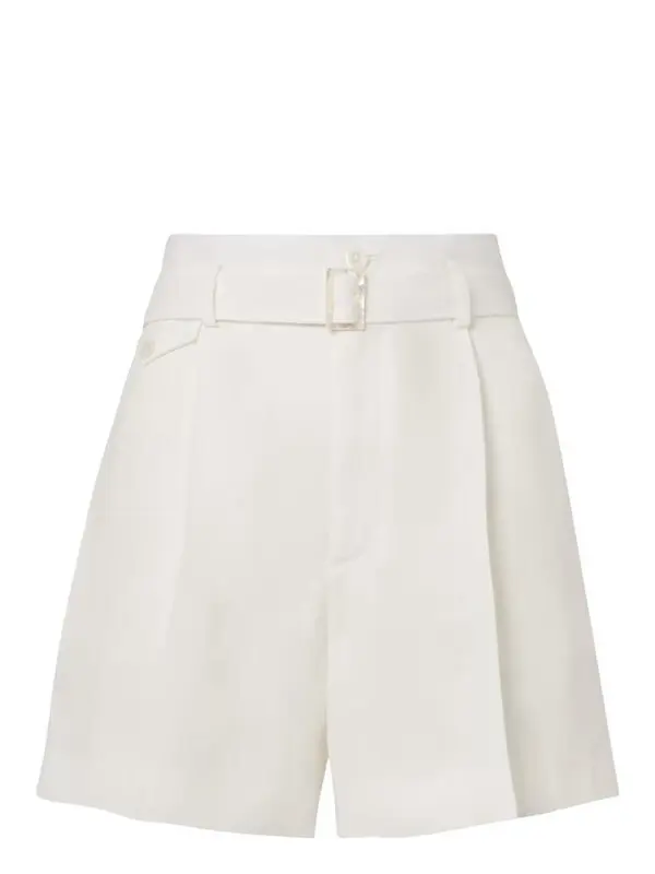 Ralph Lauren Denise Belted Linen Shorts - White